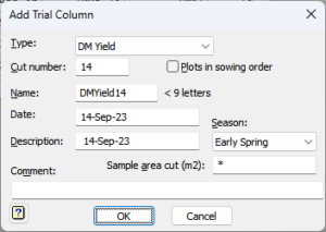 Add Trial Column • Genstat Knowledge Base 2024