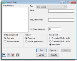 One and two sample Poisson Tests • Genstat Knowledge Base 2023