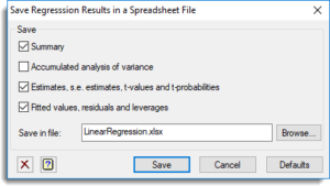 Save Regression Results in a Spreadsheet File • Genstat Knowledge Base 2024