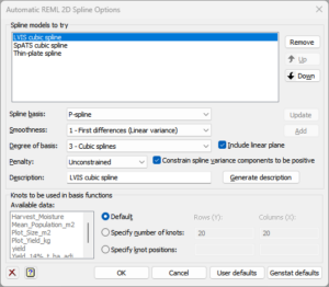 Spline Model Options • Genstat Knowledge Base 2024