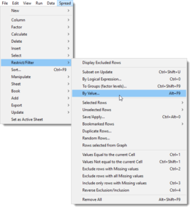 Filtering/Restricting Overview • Genstat Knowledge Base 2024