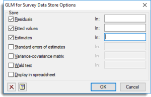 GLMs for Survey Data Store Options • Genstat Knowledge Base
