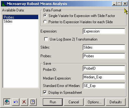 Affymetrix Microarray Example • Genstat Knowledge Base