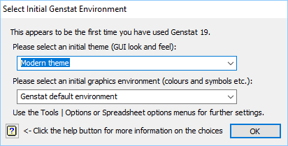 Select Initial Genstat Environment • Genstat Knowledge Base