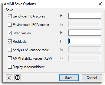 AMMI Save Options • Genstat Knowledge Base