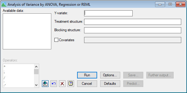 Analysis of Variance by ANOVA, Regression or REML • Genstat Knowledge Base