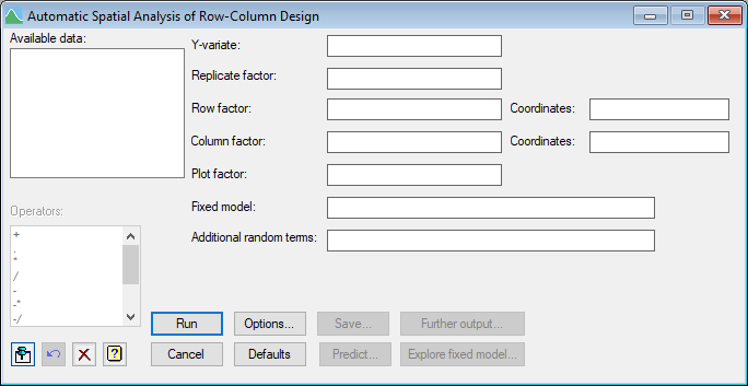 Automatic Spatial Analysis of Row-Column Design • Genstat Knowledge Base