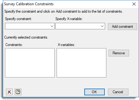 Survey Calibration Weighting Constraints • Genstat Knowledge Base