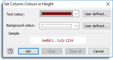 Column Colours • Genstat Knowledge Base