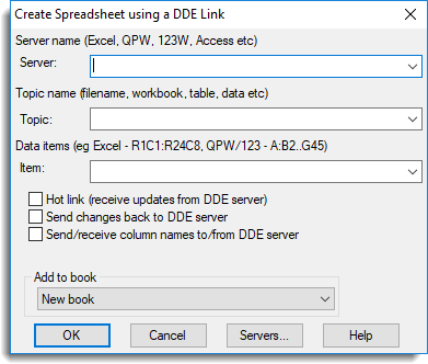 Create Spreadsheet Using a DDE Link • Genstat Knowledge Base