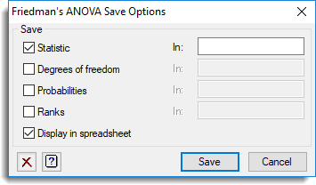 Friedman's ANOVA Save Options • Genstat Knowledge Base