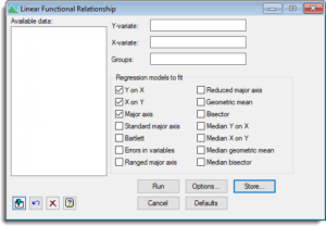 Linear Functional Relationship • Genstat Knowledge Base
