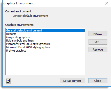 Select Initial Genstat Environment • Genstat Knowledge Base