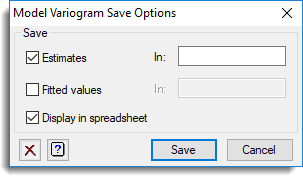 Model Variogram Save Options • Genstat Knowledge Base