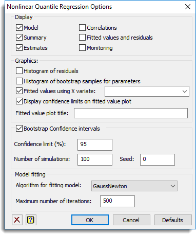 Nonlinear Quantile Regression • Genstat Knowledge Base