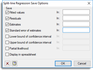 Split-line Regression Save Options • Genstat Knowledge Base