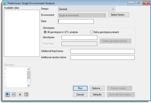 Preliminary Single Environment Analysis • Genstat Knowledge Base
