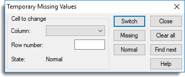Temporary Missing Values • Genstat Knowledge Base