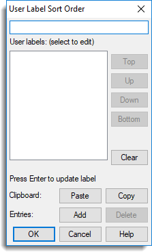 User Label Sort Order • Genstat Knowledge Base