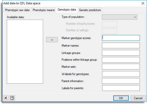 Add Genotypic Data to QTL data space • Genstat Knowledge Base