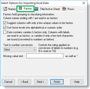 Using the Excel Import Wizard • Genstat Knowledge Base