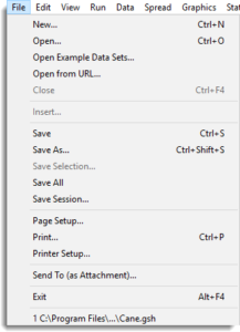 File Menu Commands • Genstat Knowledge Base