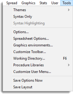 Tools Menu Commands • Genstat Knowledge Base