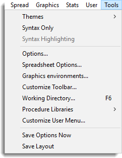 Tools Menu Commands • Genstat Knowledge Base