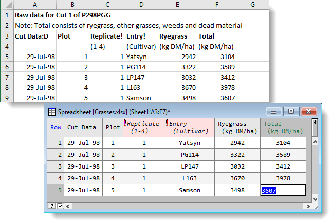 Similarities and Differences with Excel • Genstat Knowledge Base